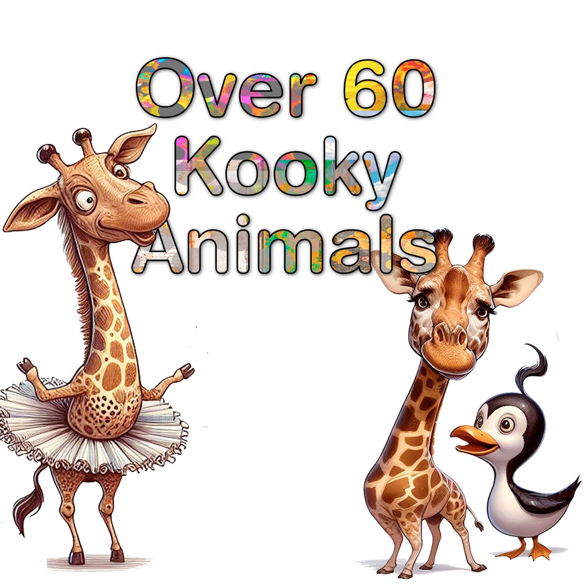 Kooky Animals, Cute and Quirky Animal Clipart, Elephants, Giraffes ...