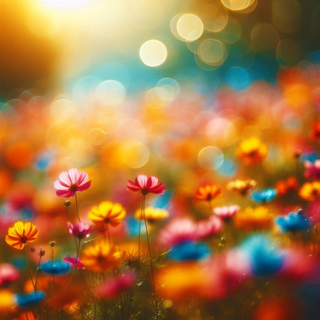 Field of Flowers, Abstract Impressionist Flowers Background - Etsy
