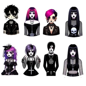 Spook Squad Goth Kids, Goth Clipart, Goth Kids PNG - Etsy