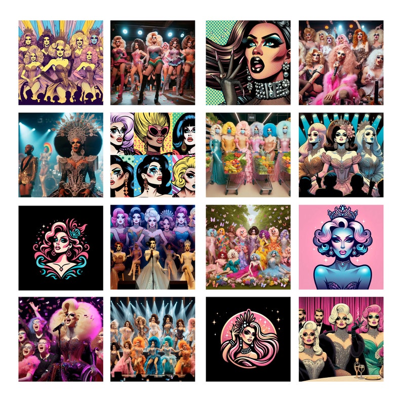 Fierce & Fabulous Drag Queen Png's: Empowering Drag Queens Clipart for ...