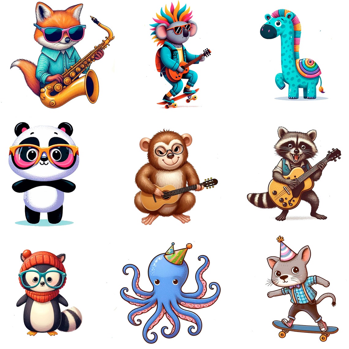 Quirky Animal Menagerie, Cute and Quirky Animal Clipart, Elephants ...