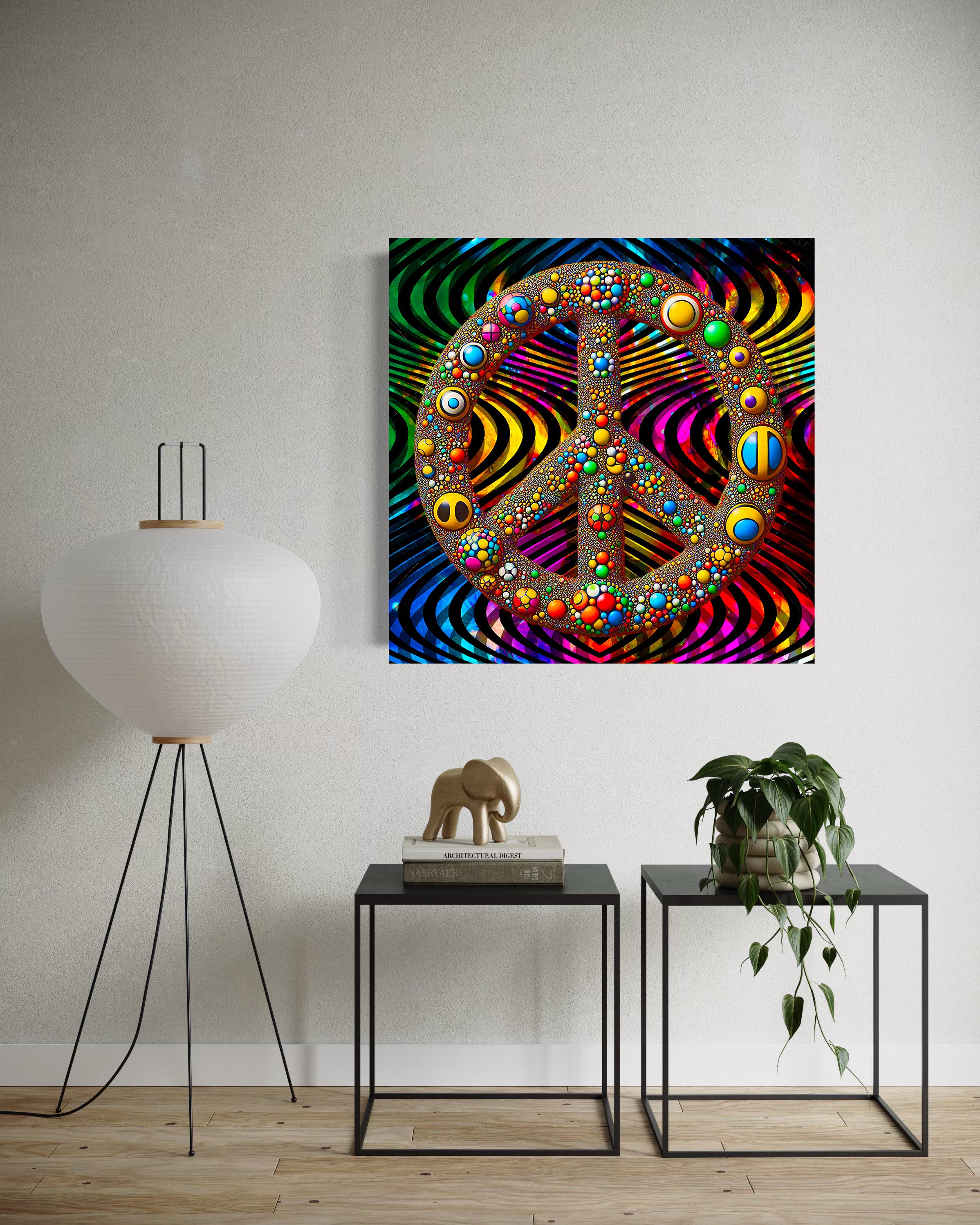 Pop Art Peace Sign Print: Kusama-inspired Polka Dot Wall Decor (digital ...