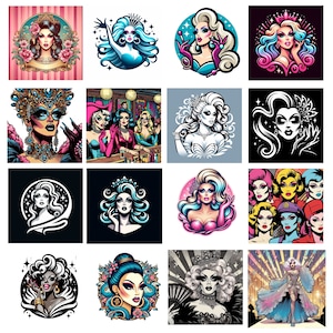 Fierce & Fabulous Drag Queen Png's: Empowering Drag Queens Clipart for ...
