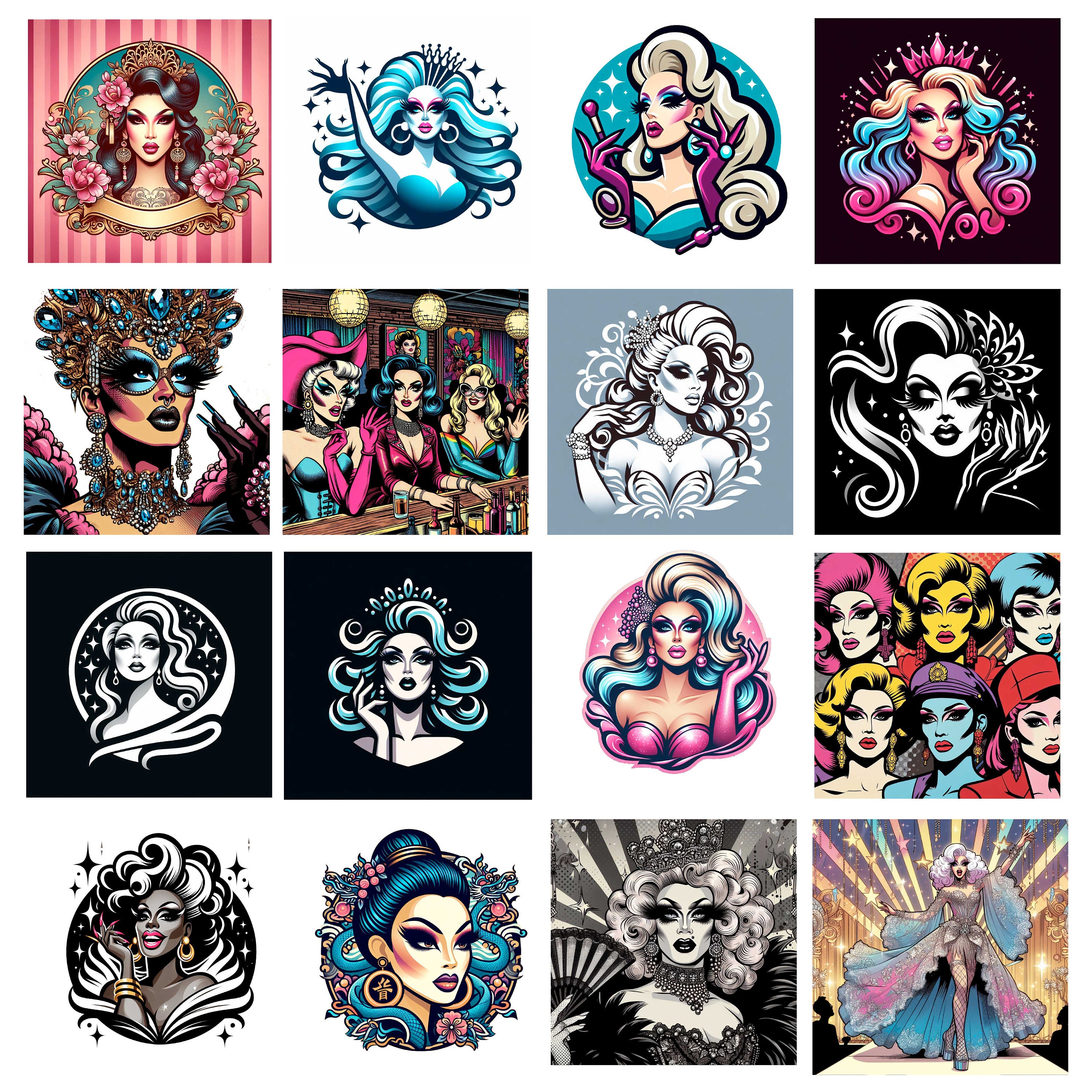 Fierce & Fabulous Drag Queen Png's: Empowering Drag Queens Clipart for ...