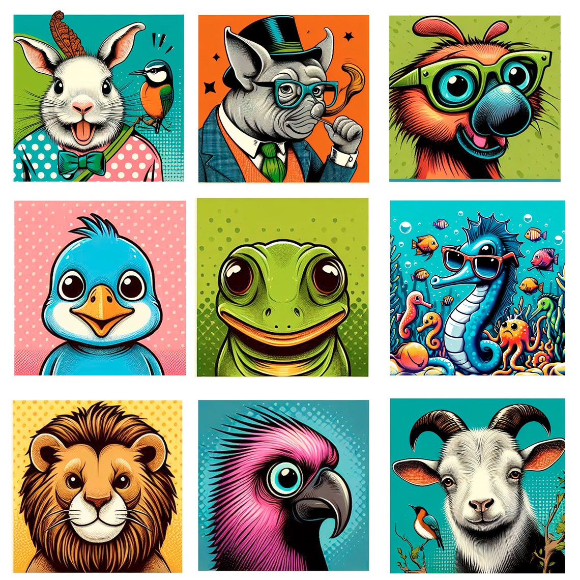 Kooky Animals, Cute and Quirky Animal Clipart, Elephants, Giraffes ...