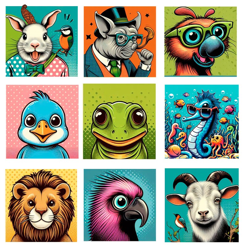 Kooky Animals, Cute and Quirky Animal Clipart, Elephants, Giraffes ...