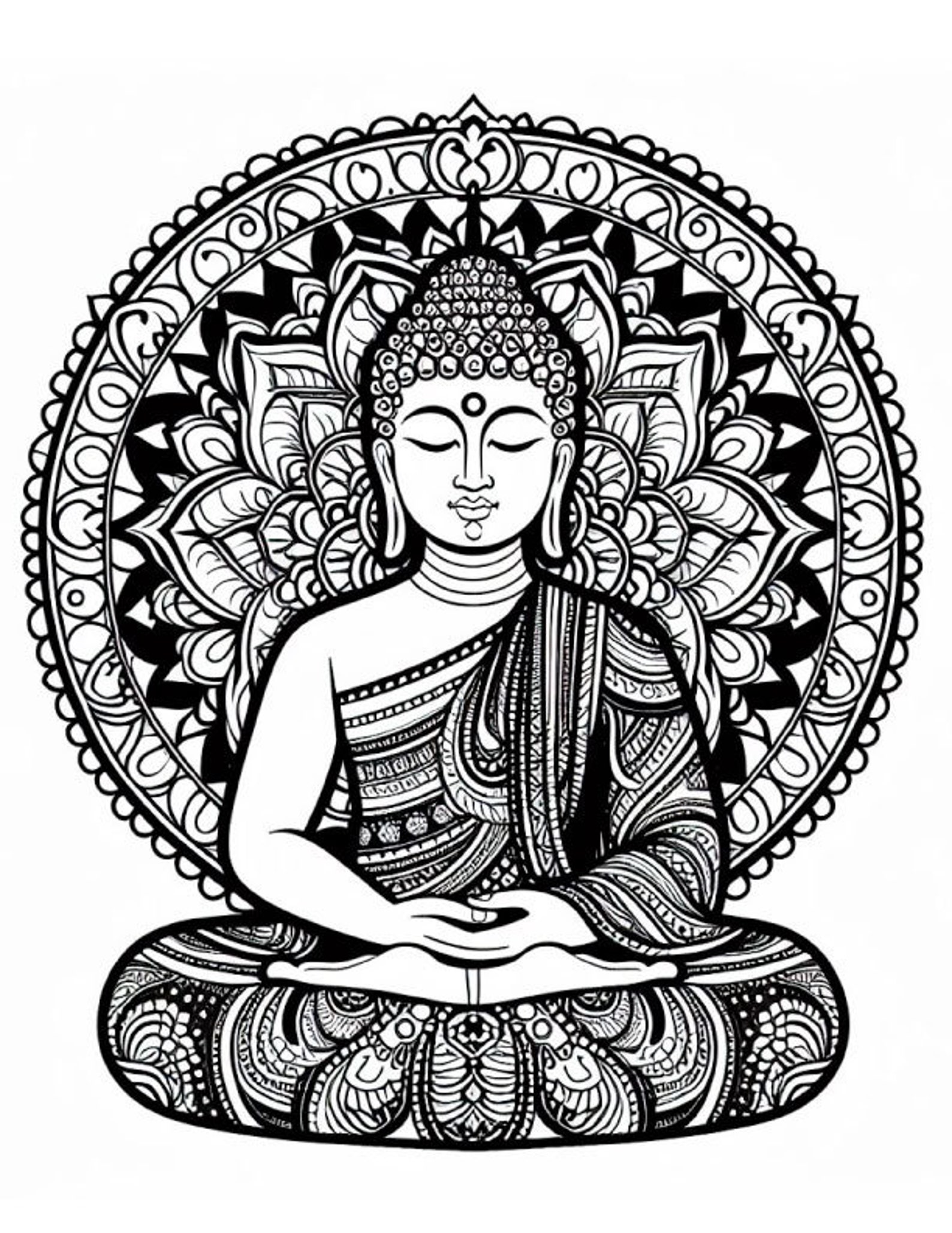 10 Buddha Coloring Pages, Find Inner Peace: Buddha Coloring Pages, Zen ...