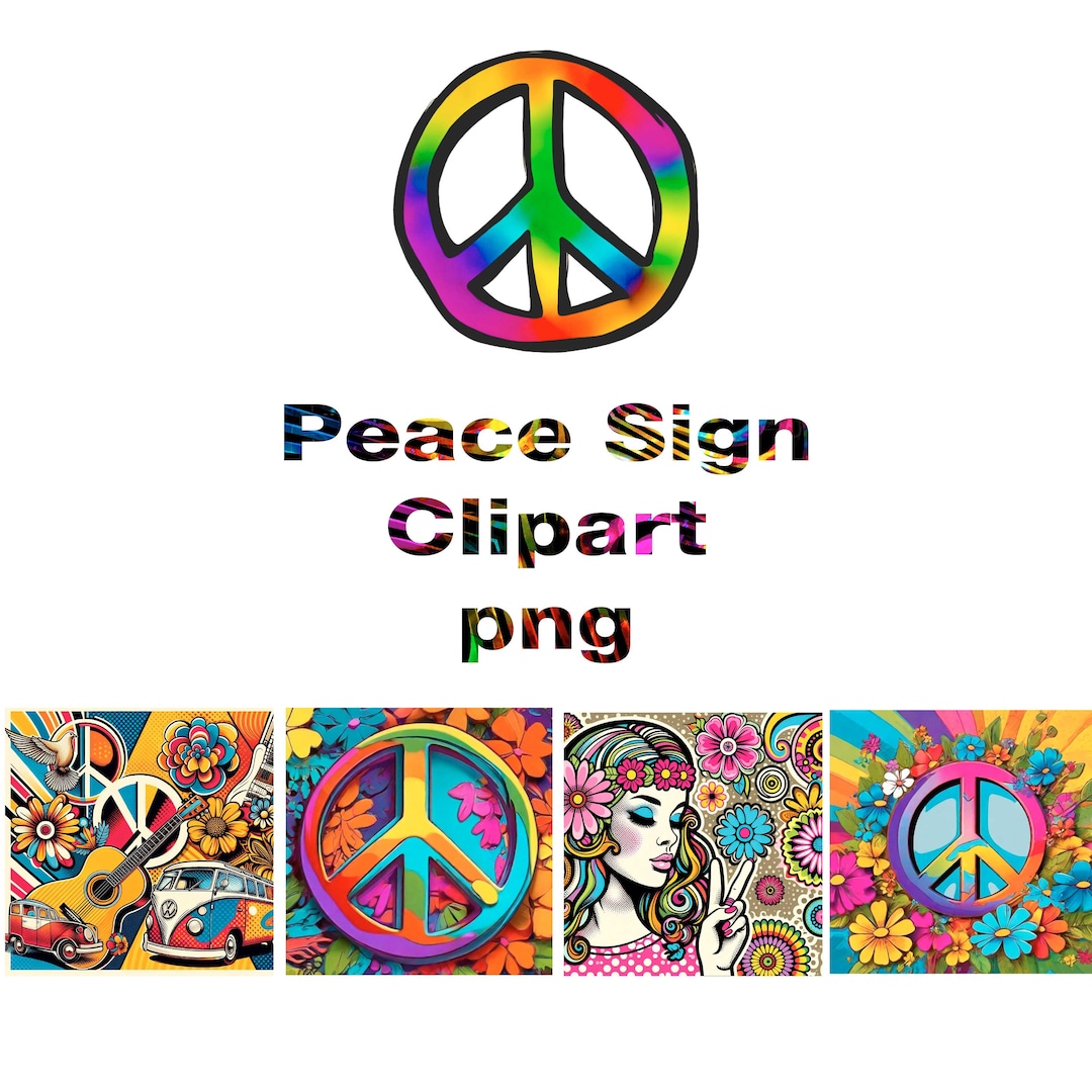 Spread Peace and Harmony: Peace Sign Clipart for a Groovy World - Etsy