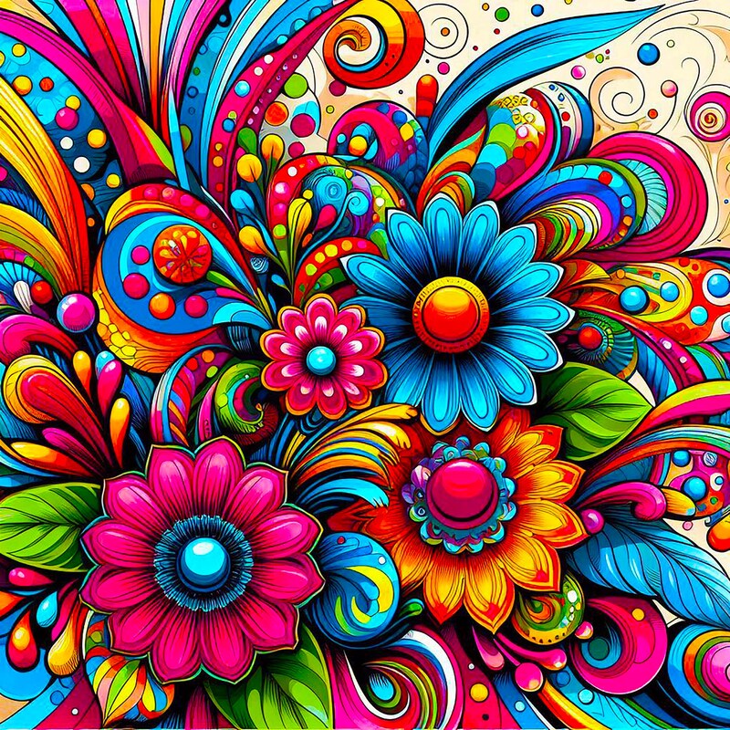 Flower Burst Print - Etsy