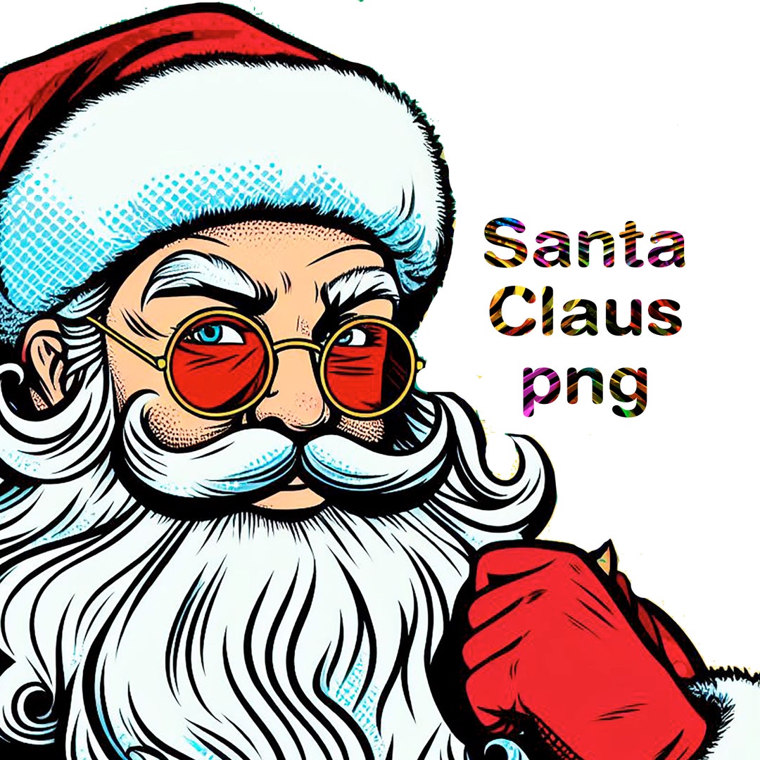 Pop Art Santa Claus PNG Clipart, Scaleable Santa PNG Files, Graphic ...