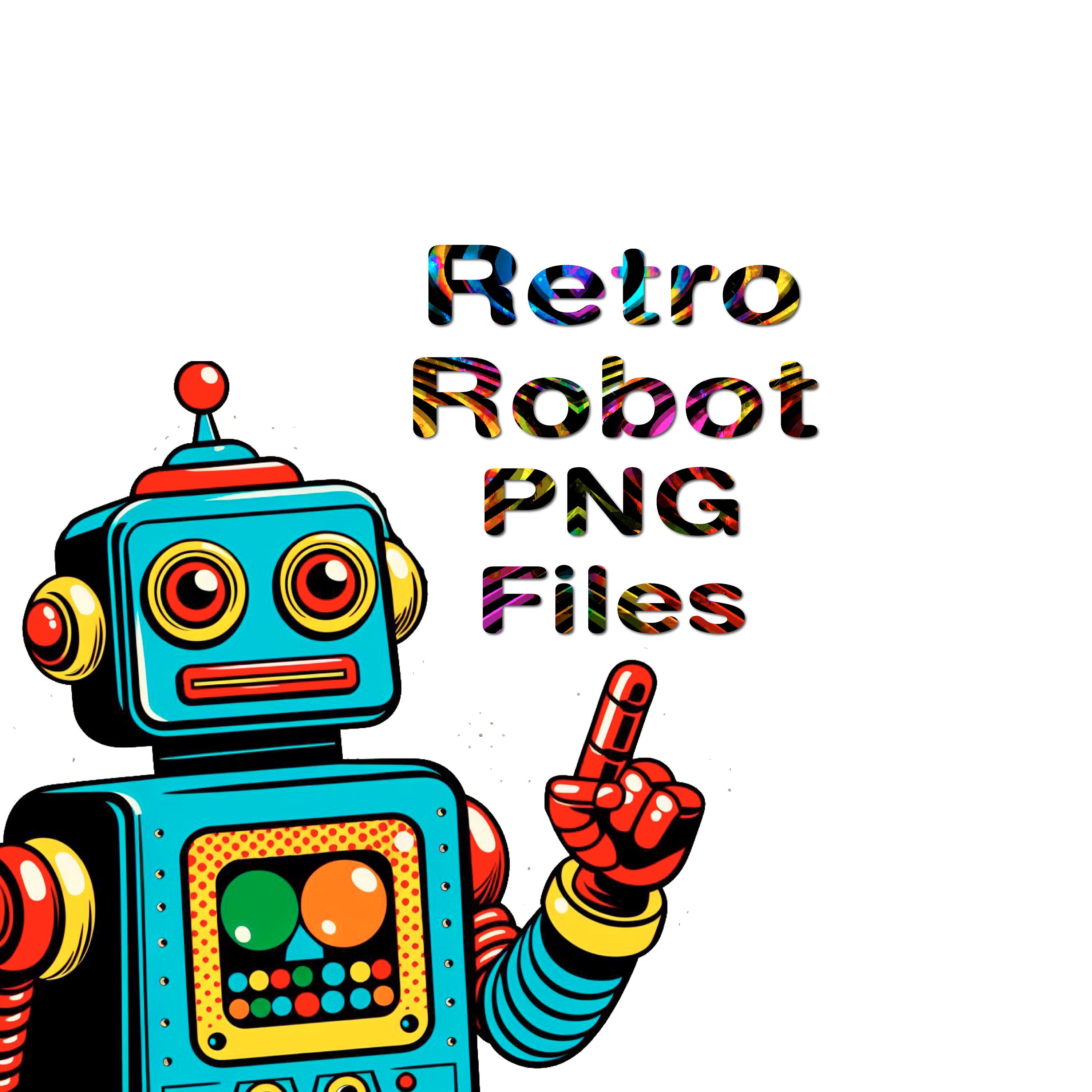 Retro Robot Graphics, Robots, Bots, Droids, Robot Characters Pop Art ...