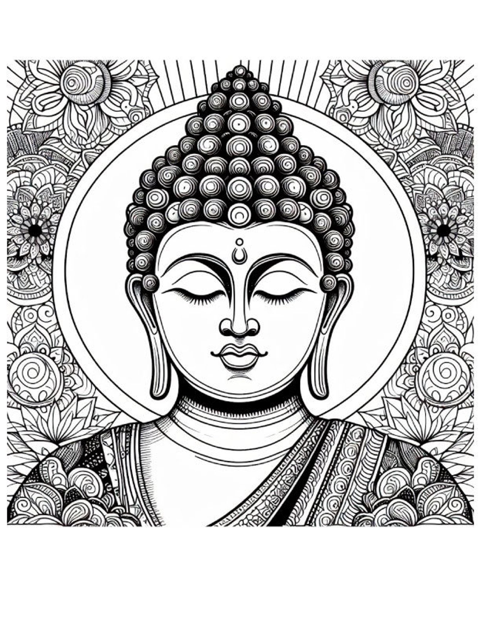 10 Buddha Coloring Pages, Find Inner Peace: Buddha Coloring Pages, Zen ...