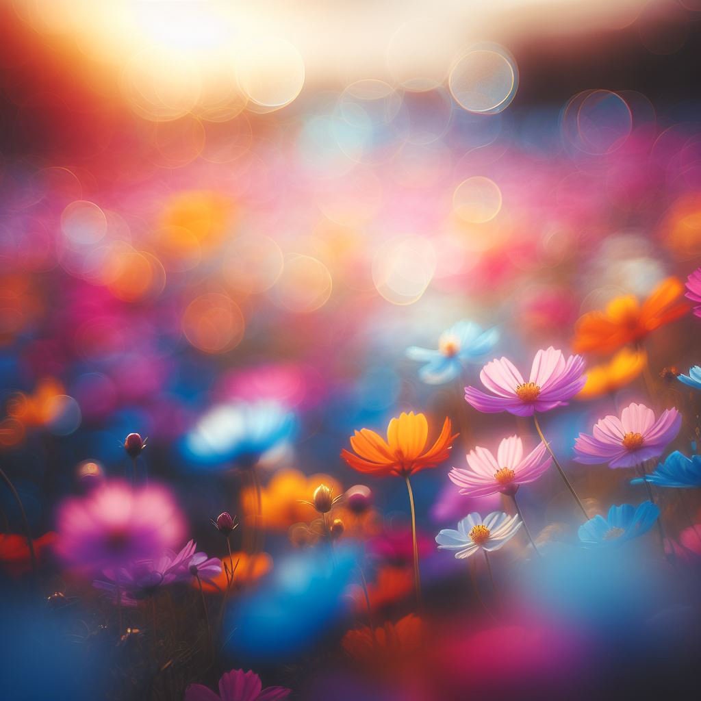 Field of Flowers, Abstract Impressionist Flowers Background - Etsy