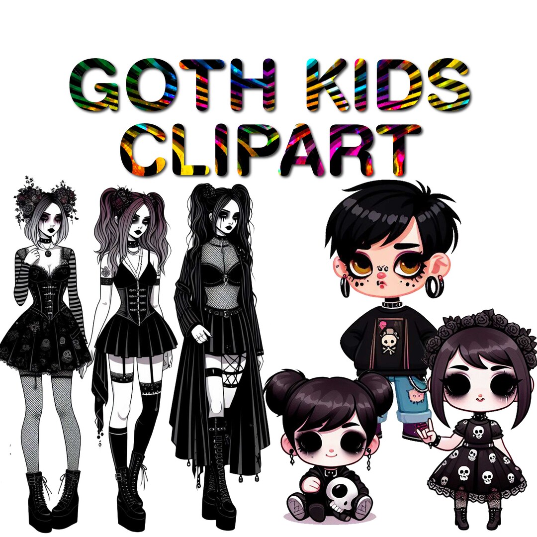 Spook Squad Goth Kids, Goth Clipart, Goth Kids PNG - Etsy