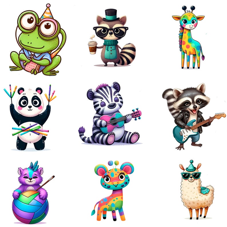 Quirky Animal Menagerie, Cute and Quirky Animal Clipart, Elephants ...