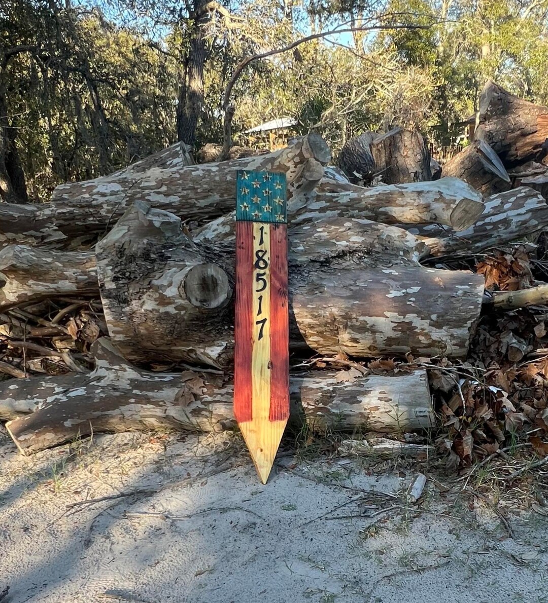 Custom American Flag Address Yard Sign - Etsy