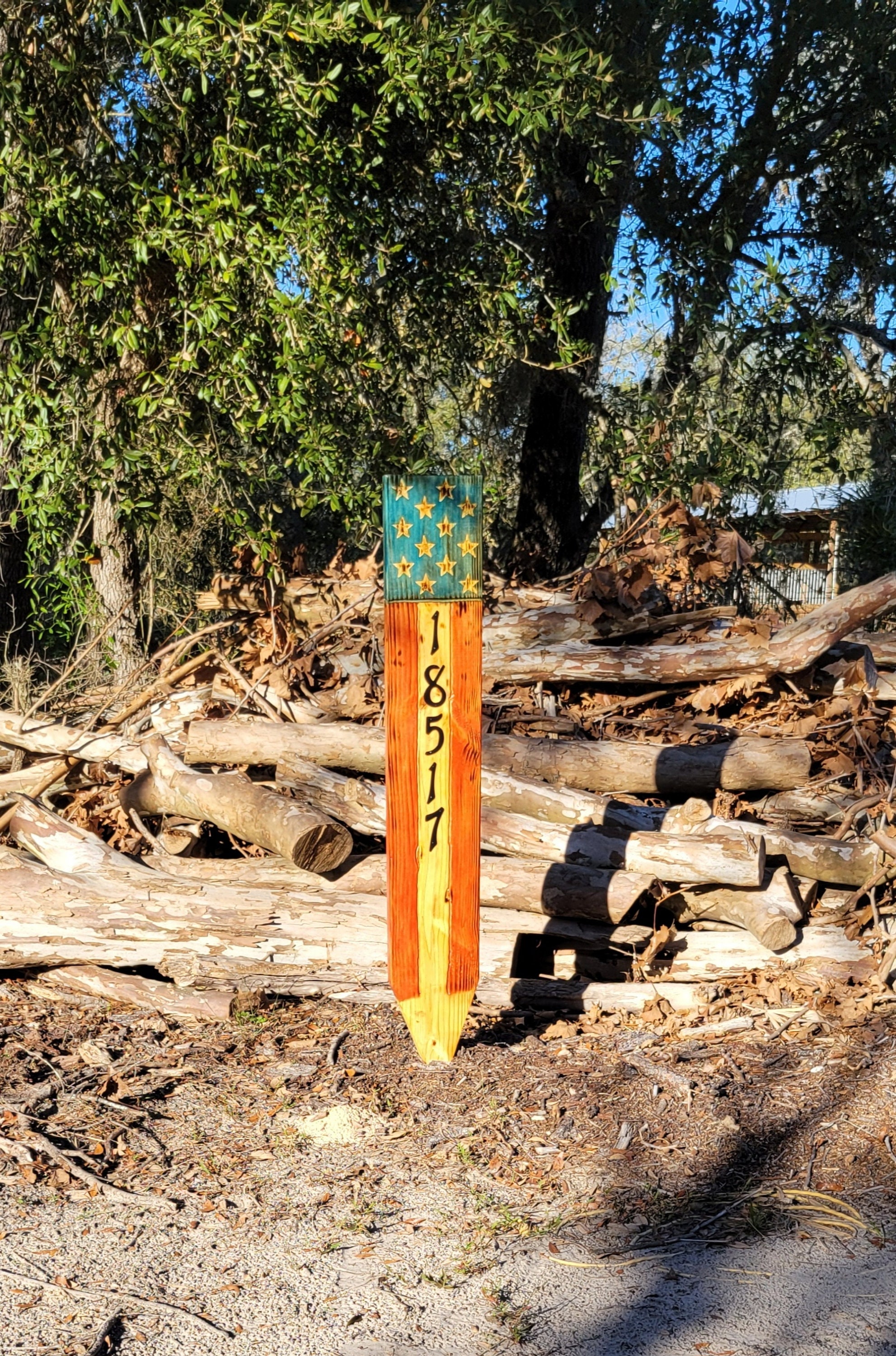 Custom American Flag Address Yard Sign - Etsy