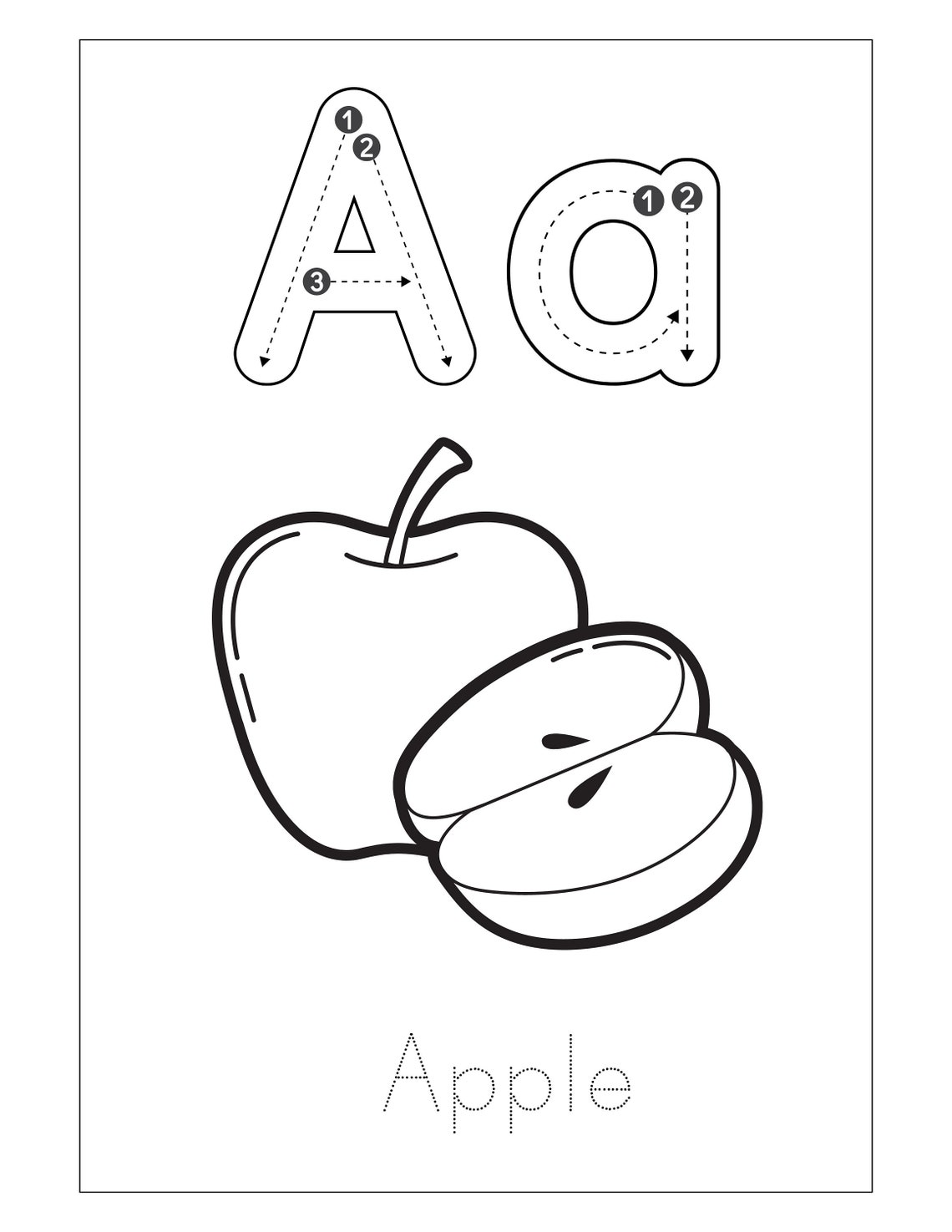 Fruits Alphabet Coloring and Tracing Pages for Kids - Coloring Book for ...