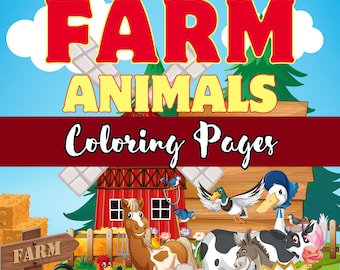 Farm Animal Coloring Pages for Kids, Farm Activity Sheet, Farm Birthday ...