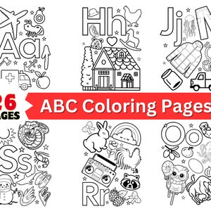 Coloring Pages - Printable - Alphabet - Worksheets - Etsy