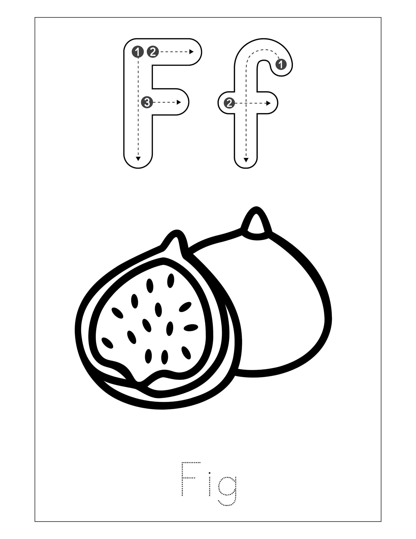 Fruits Alphabet Coloring and Tracing Pages for Kids - Coloring Book for ...