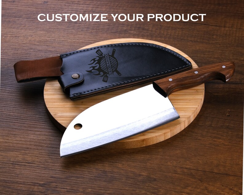 Personalized Daddy Knife With Sheath, Handmade Cleaver for Dad, Fathers ...
