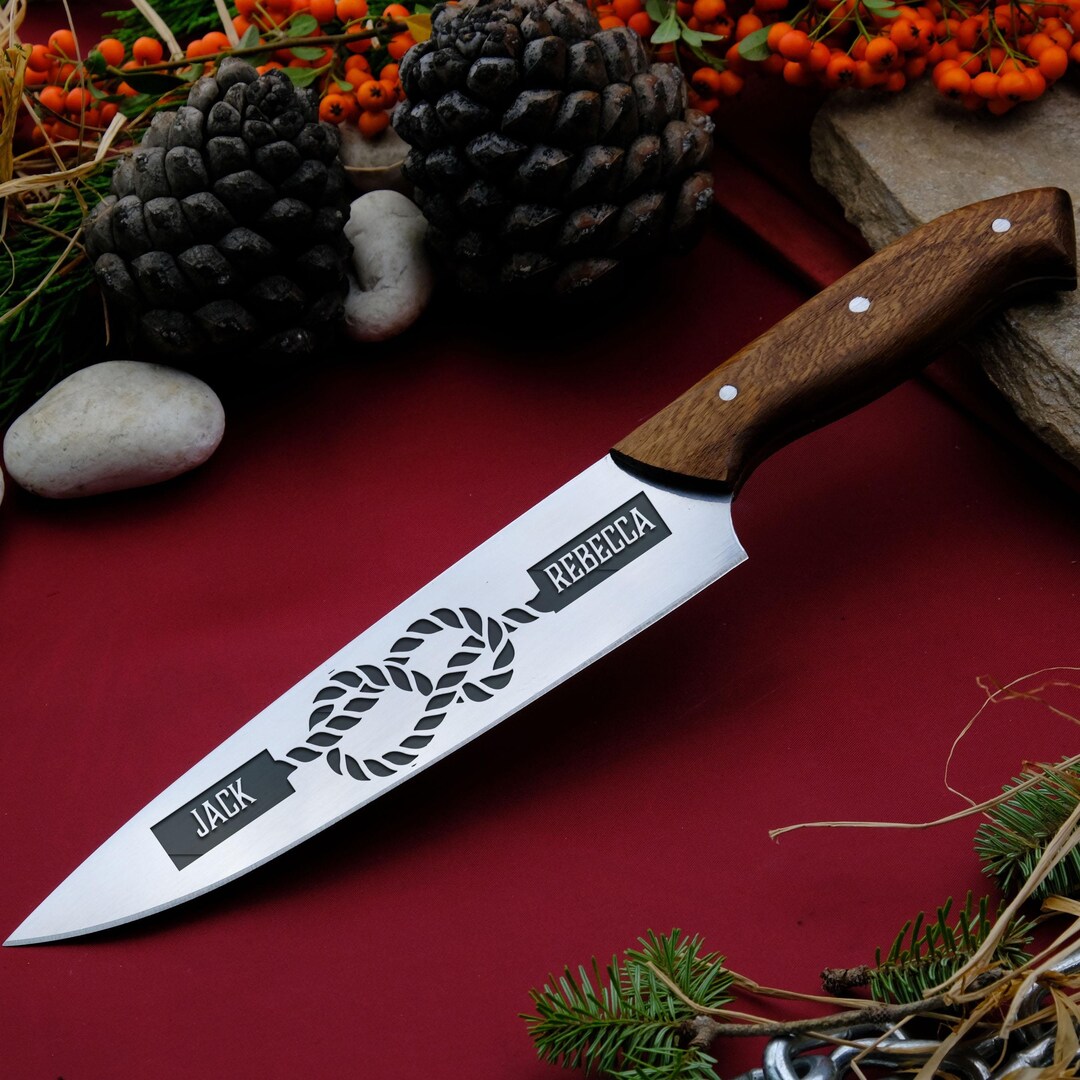 New Year Gift Engraved Chef Knife, Unique Gifts for Men, Personalized ...