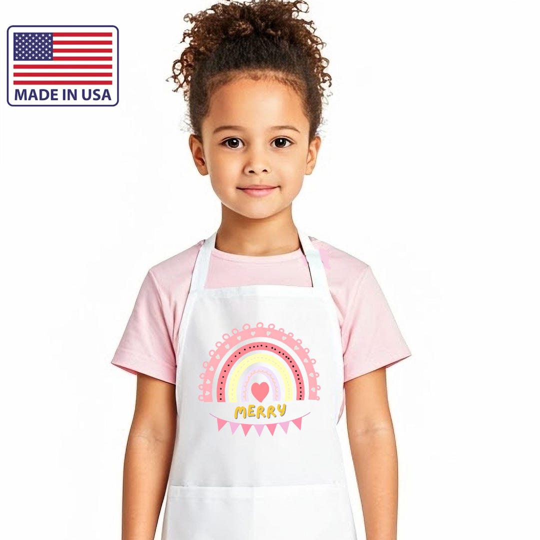 Cute Kids Cooking Apron, Little Children Activity Apron, Happy Birthday ...