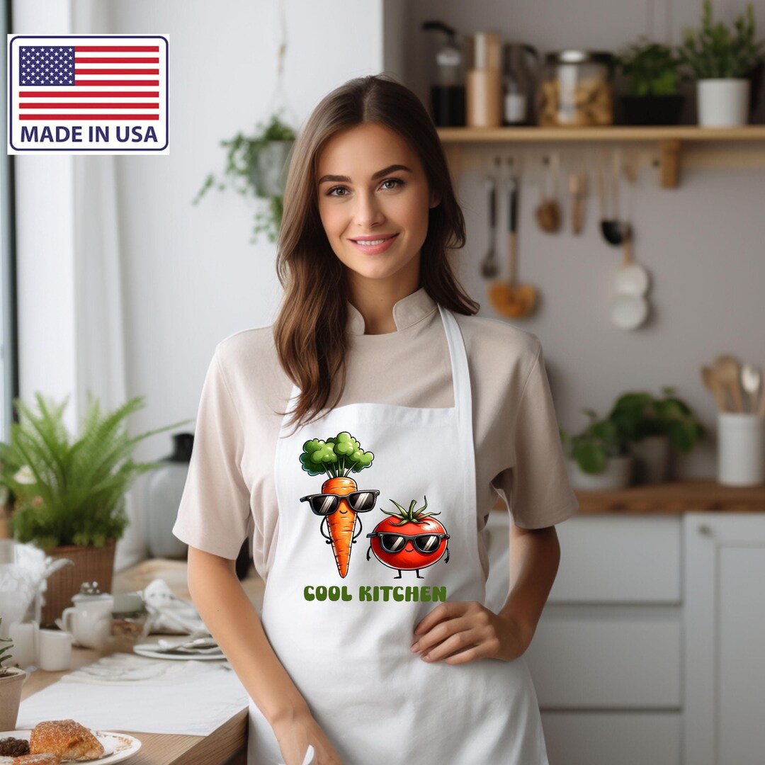 Personalized Cool Kitchen Apron, Gardening Cotton Aprons, Cooking Apron ...