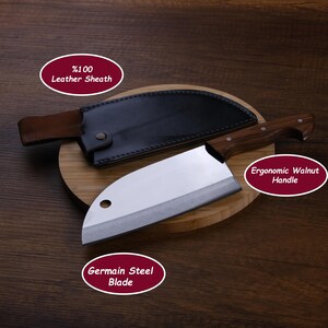 Mountain Engraved Camp Cleaver, Personalized Knife for Daddy, Double ...
