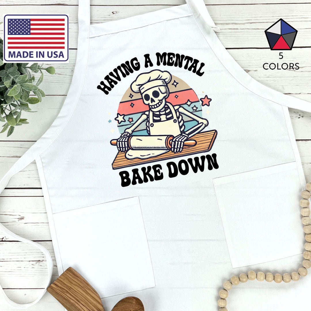 Funny Bake Down Kitchen Apron, Best Cooking Aprons, Valentines Day Gift ...