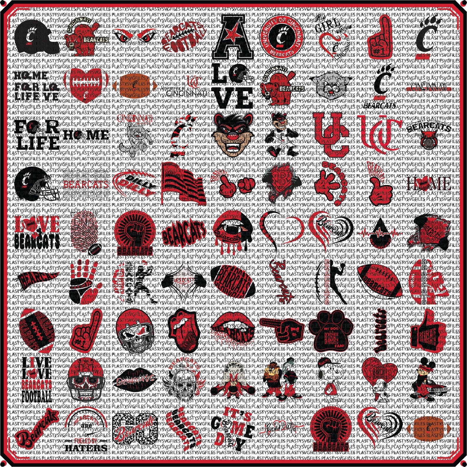 Bearcats SVG Files, Cut File for Cricut & Silhouette, Printable, Vector ...