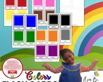 Printable Montessori Colors Flash Cards: Educational Materials for Kids ...