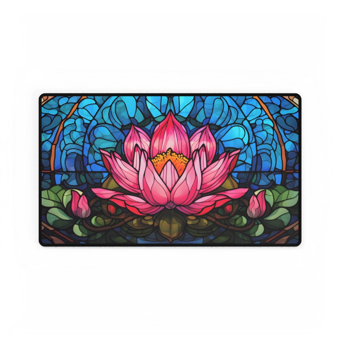 Lotus Flower Stain Glass MTG TCG Playmat 14 X 24 Mousepad - Etsy