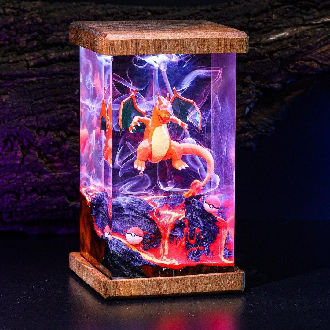 Custom Charizard Pokemon Night Lamp, Custom Pokemon Night Light ...