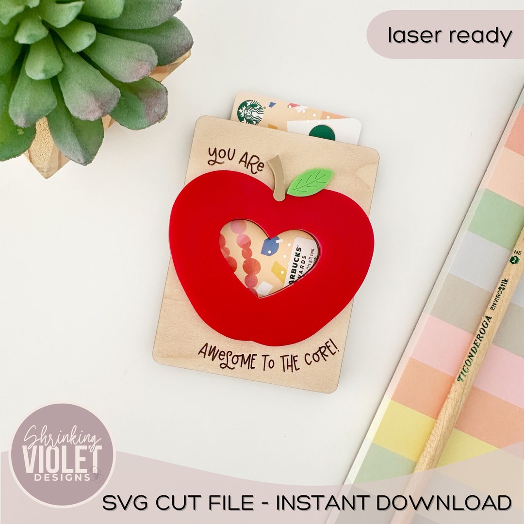 Teacher Appreciation SVG File | Teacher Gift Card Holder Laser File ...
