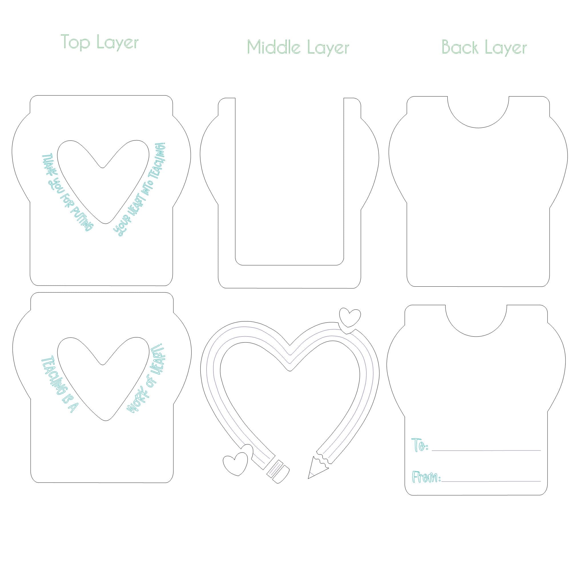 Teacher Appreciation SVG File | Teacher Gift Card Holder Laser File ...