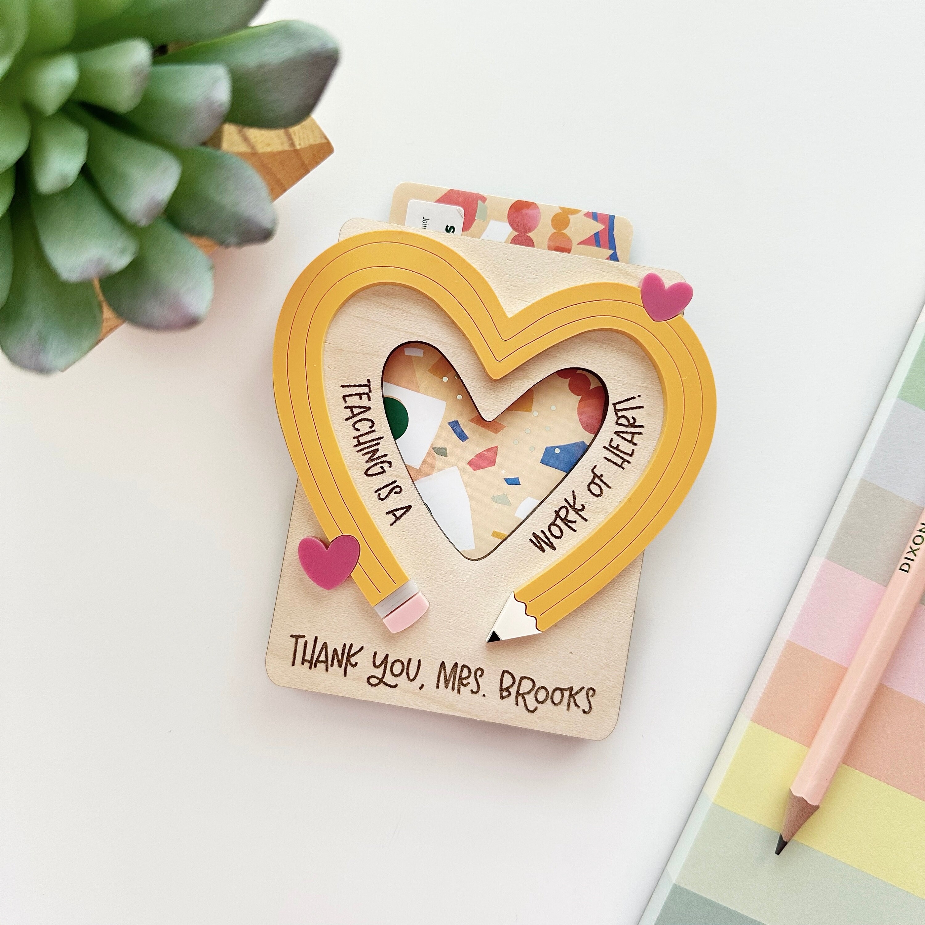 Teacher Appreciation SVG File Teacher Gift Card Holder Laser File Laser ...