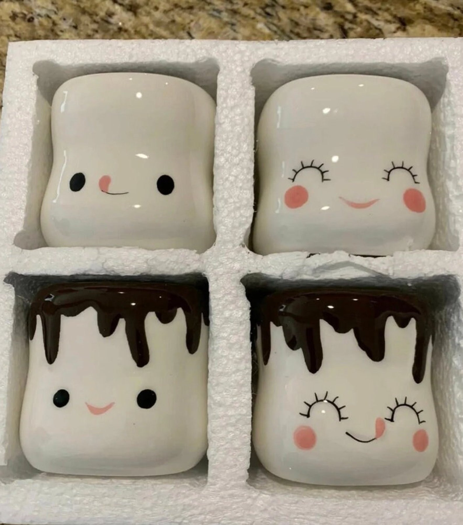 Marshmallow Mugs Set of 4 - Etsy