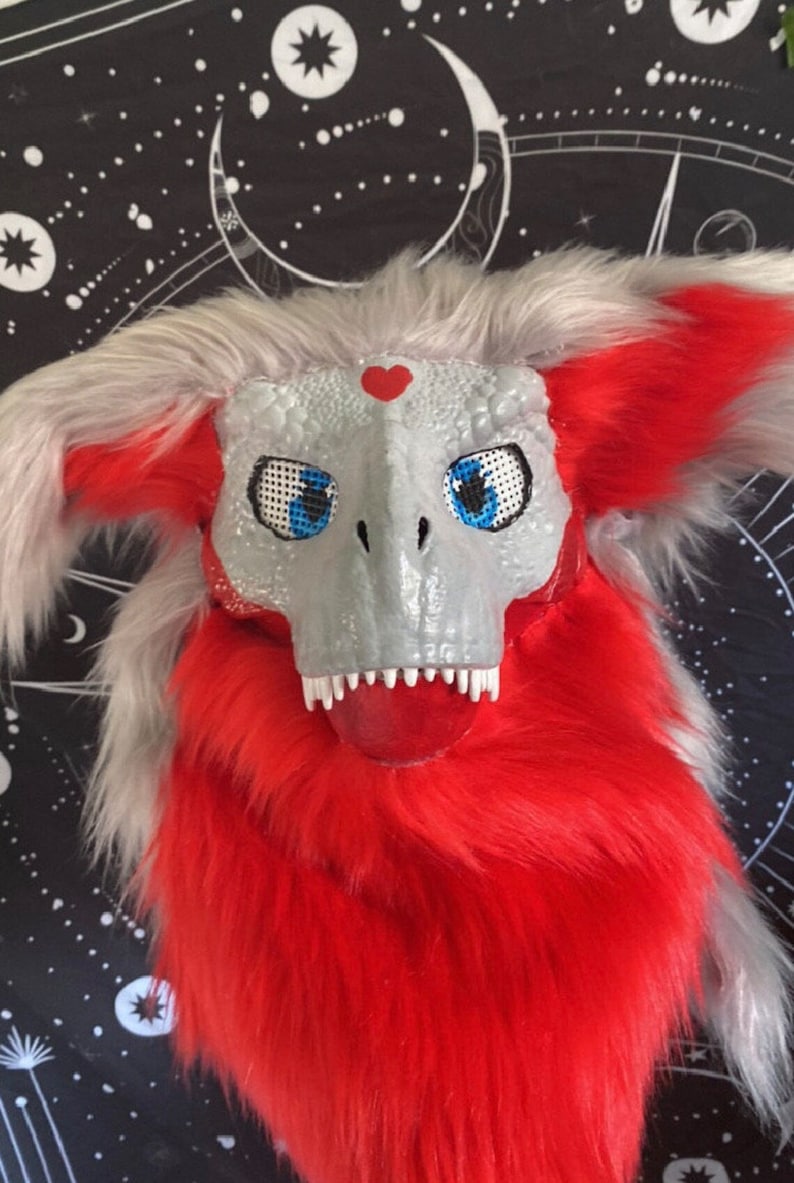 Custom Furred Dino Mask Fursuit Head/ Cosplay Mask QUICK TAT - Etsy