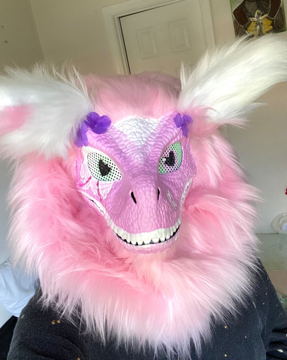 Custom Furred Dino Mask Fursuit Head/ Cosplay Mask QUICK TAT - Etsy