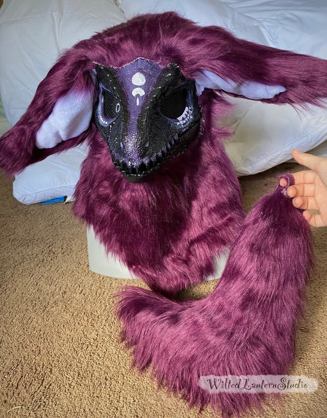 Custom Furred Dino Mask Fursuit Head/ Cosplay Mask QUICK TAT - Etsy