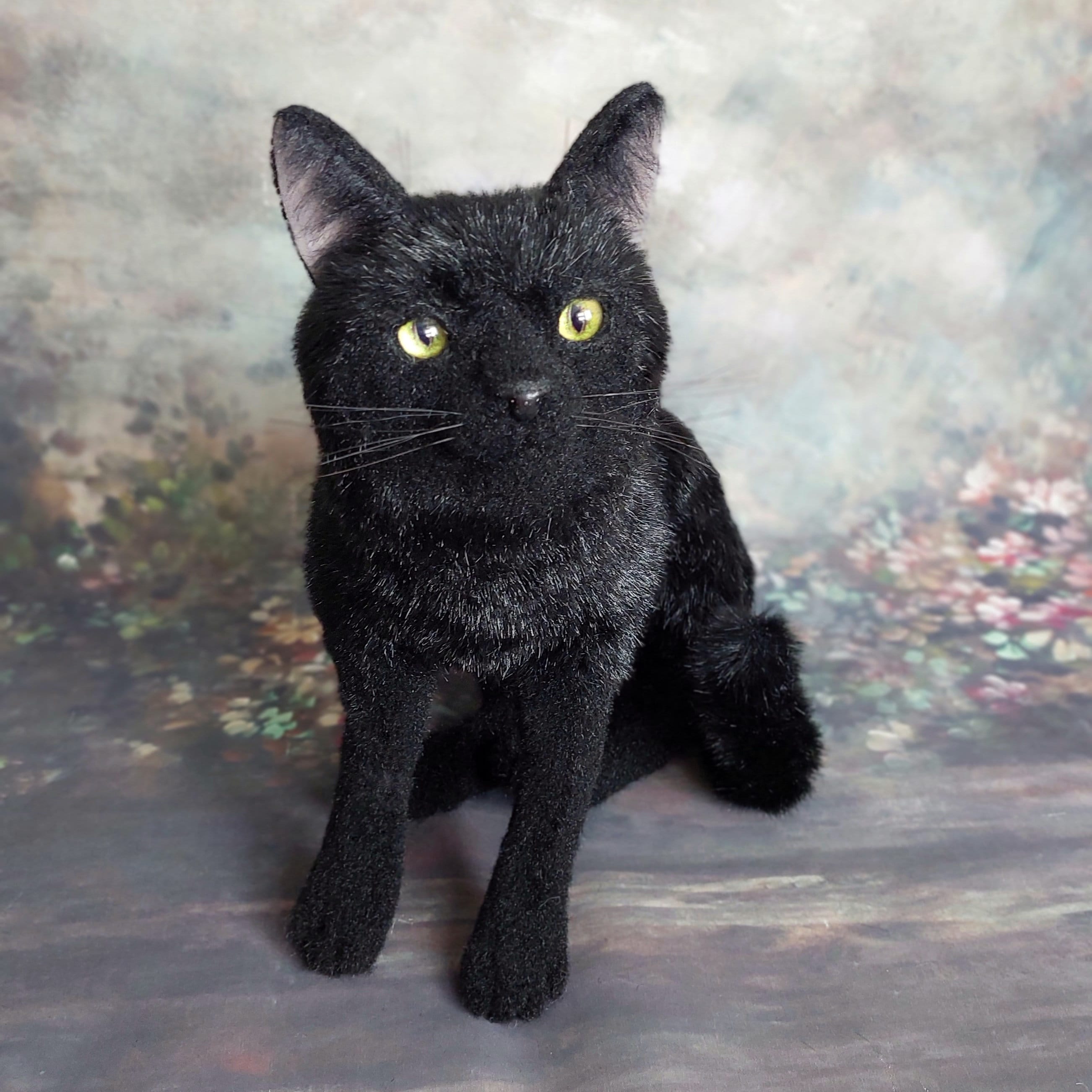 Realistic Toy Stuffed Animal Black Cat . Pet Portrait . Plush Stuffed ...