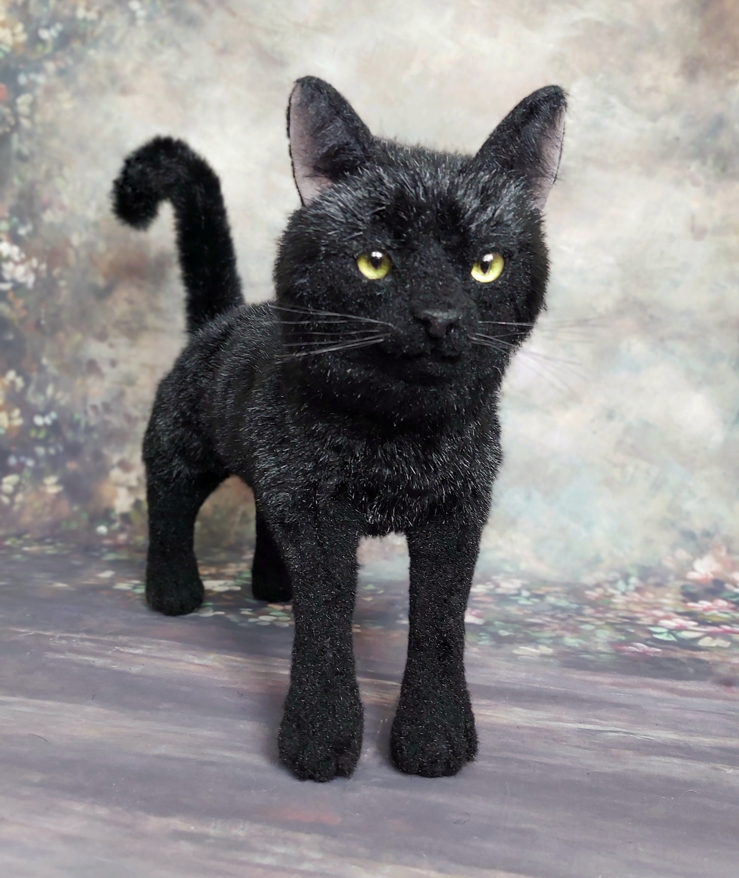 Realistic Toy Stuffed Animal Black Cat . Pet Portrait . Plush Stuffed ...