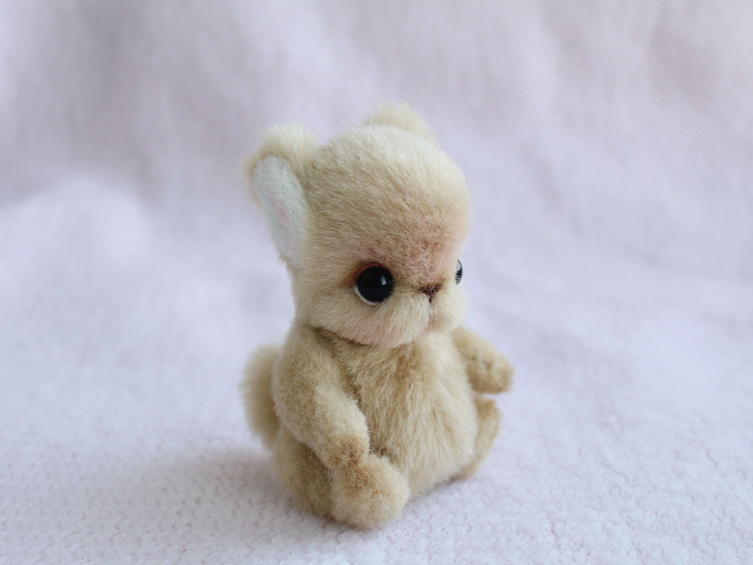 Handmade Miniature Beige Plush Bunny Collectible Toy - Etsy