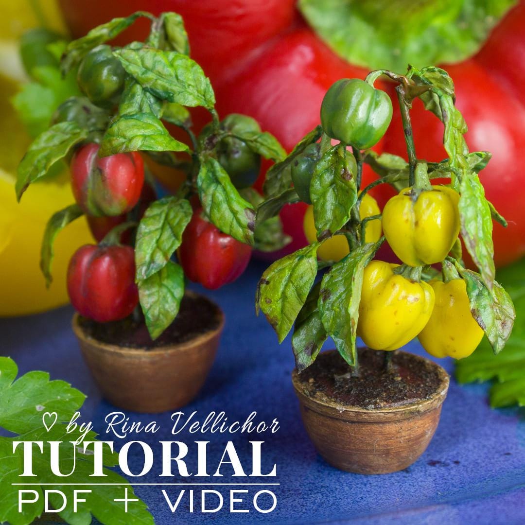 TUTORIAL Miniature Pepper Plant With Polymer Clay for 1:12 Scale ...