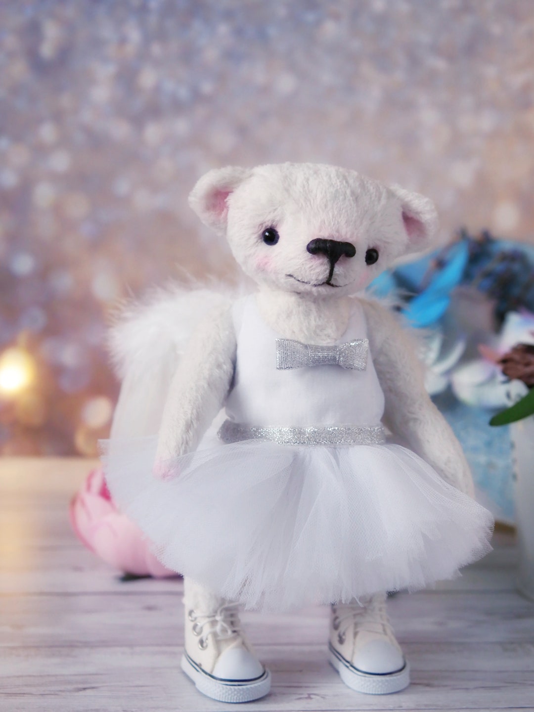Small Brown Bear in Teddy Style, Stuffed Collectible Teddy Bear, Garden ...