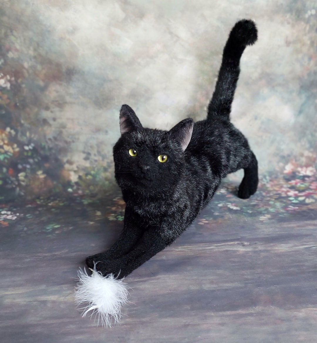 Realistic Toy Stuffed Animal Black Cat . Pet Portrait . Plush Stuffed ...