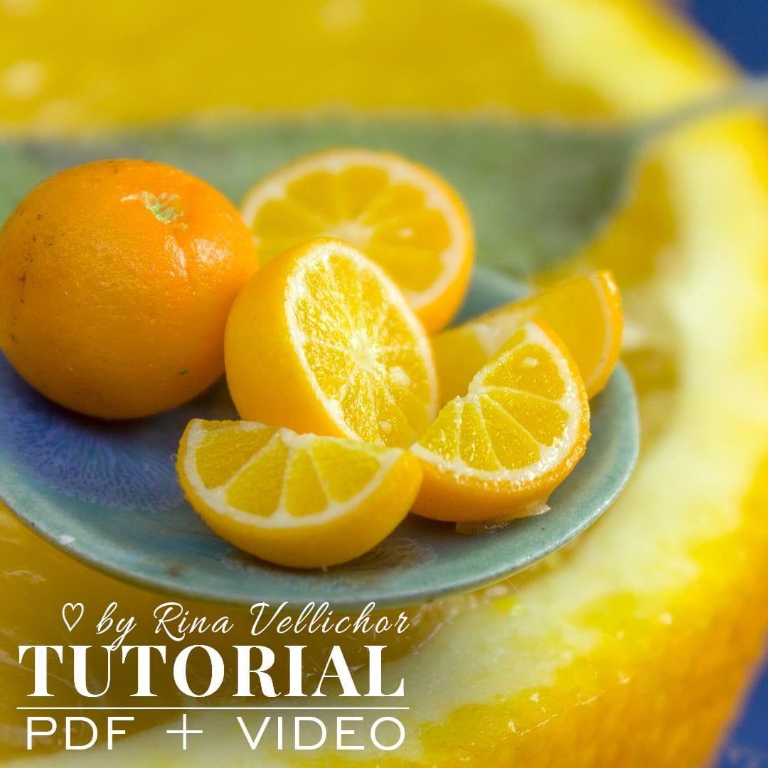 TUTORIAL Miniature Orange Cane With Polymer Clay for 1:12 Scale ...