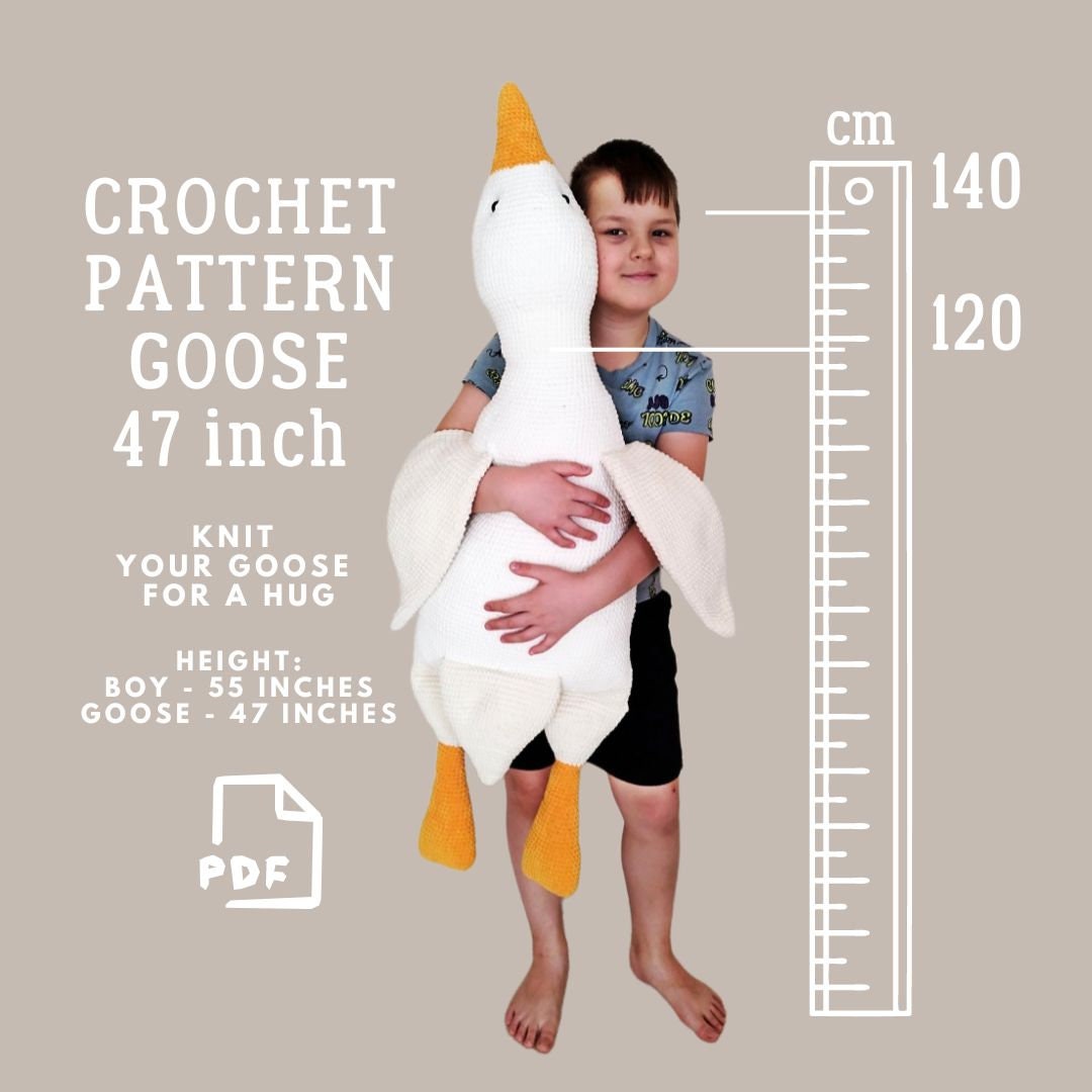 Crochet Pattern: Big Goose Amigurumi for Hugs (47 Inch) (PDF Pattern ...